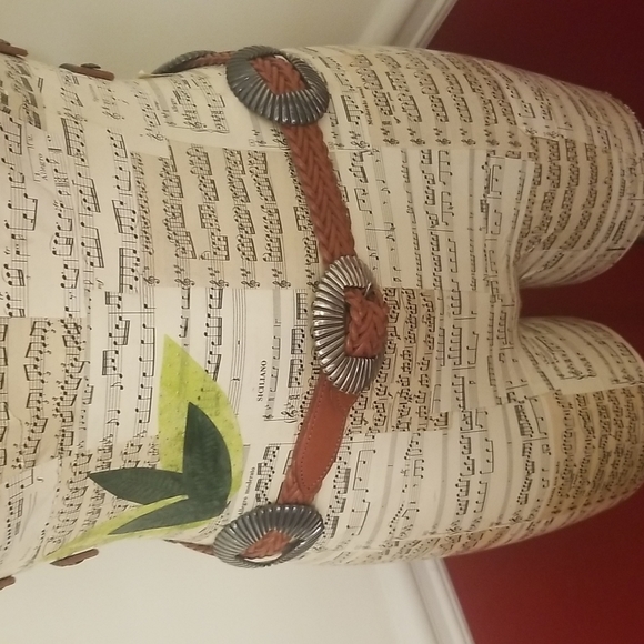 R.O.C. | Accessories | Vintage Roc Brown Braided Leather Belt With Dark ...